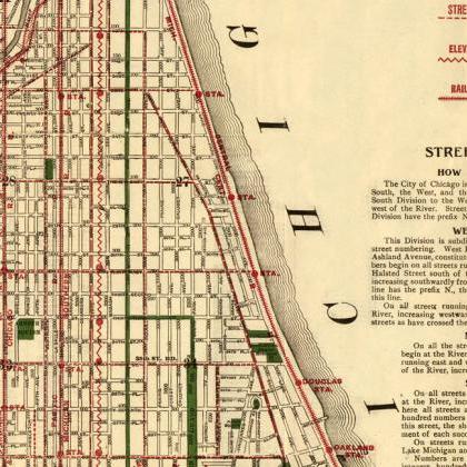 Old Vintage Map Of Chicago 1906 on Luulla
