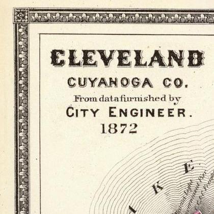Old Map Of Cleveland 1872 on Luulla