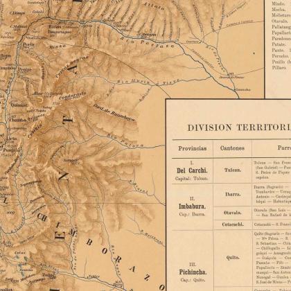 Old Map Of Ecuador 1892 Equator Republic on Luulla