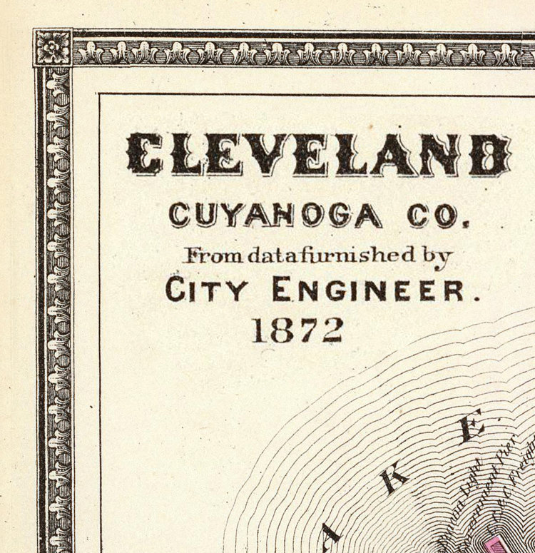 Old Map Of Cleveland 1872 on Luulla