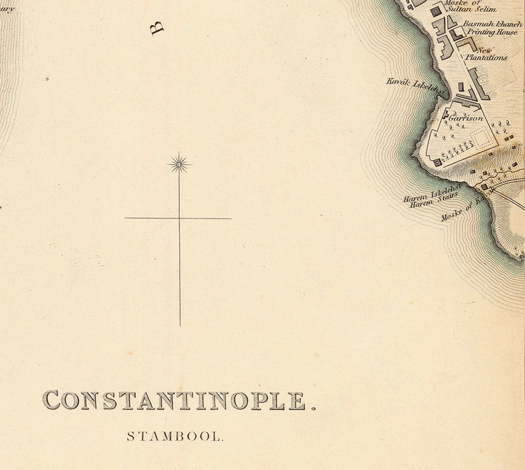 Old Map Of Istanbul Constantinople, Turkey 1840 Vintage Map on Luulla