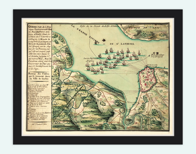 Map Of Quebec City, Canada 1670 on Luulla