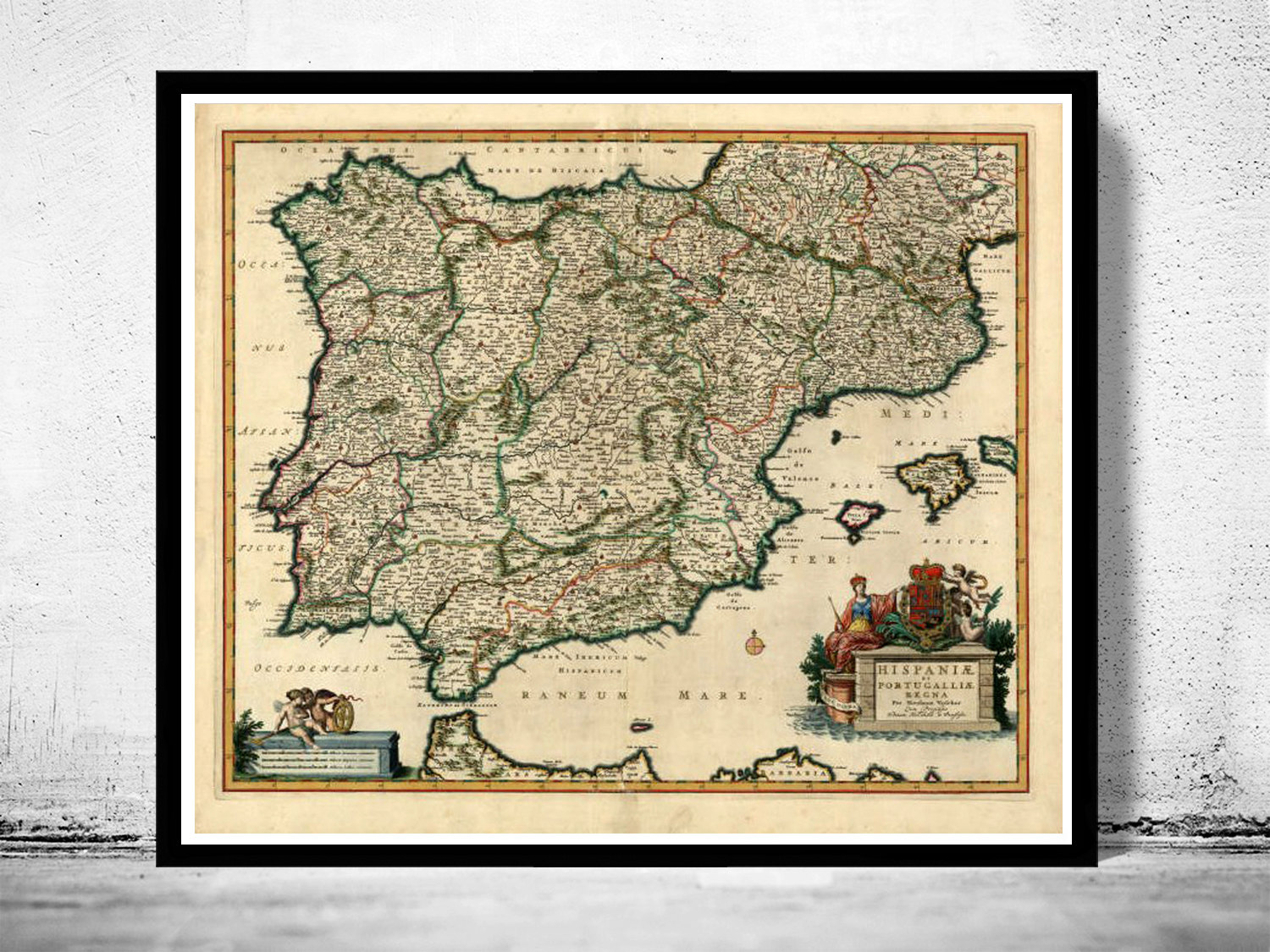 Old Map Of Spain 1640 on Luulla