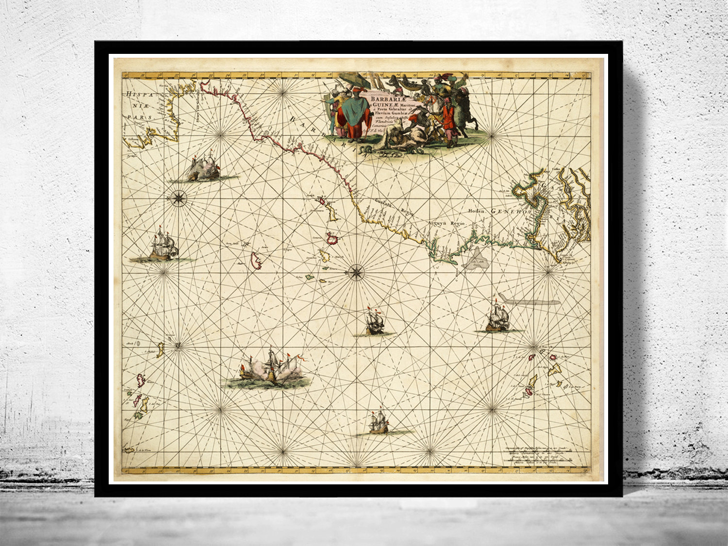 Old Map Canary Islands Cape Verde Madeira Islands 1675 on Luulla