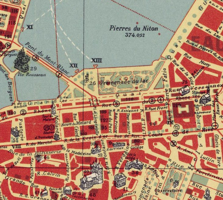 Old Map Of Geneve Geneva City , Switzerland 1830 on Luulla
