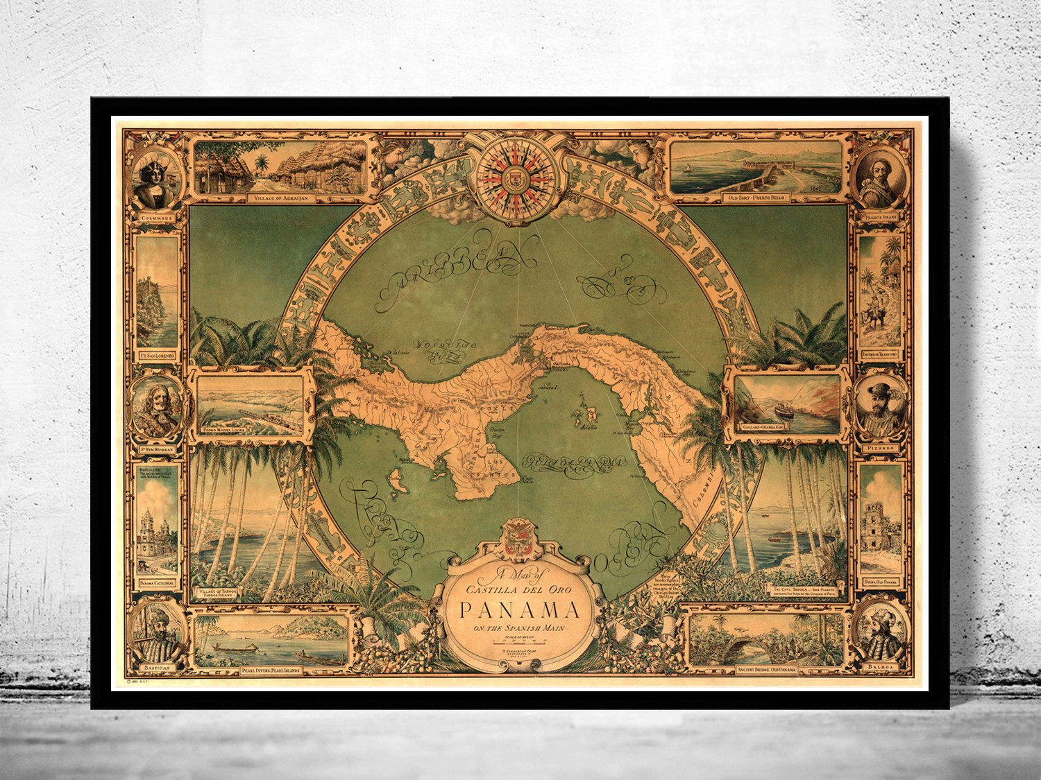 Map Of Panama Vintage Pictorial Map Canal Zone on Luulla