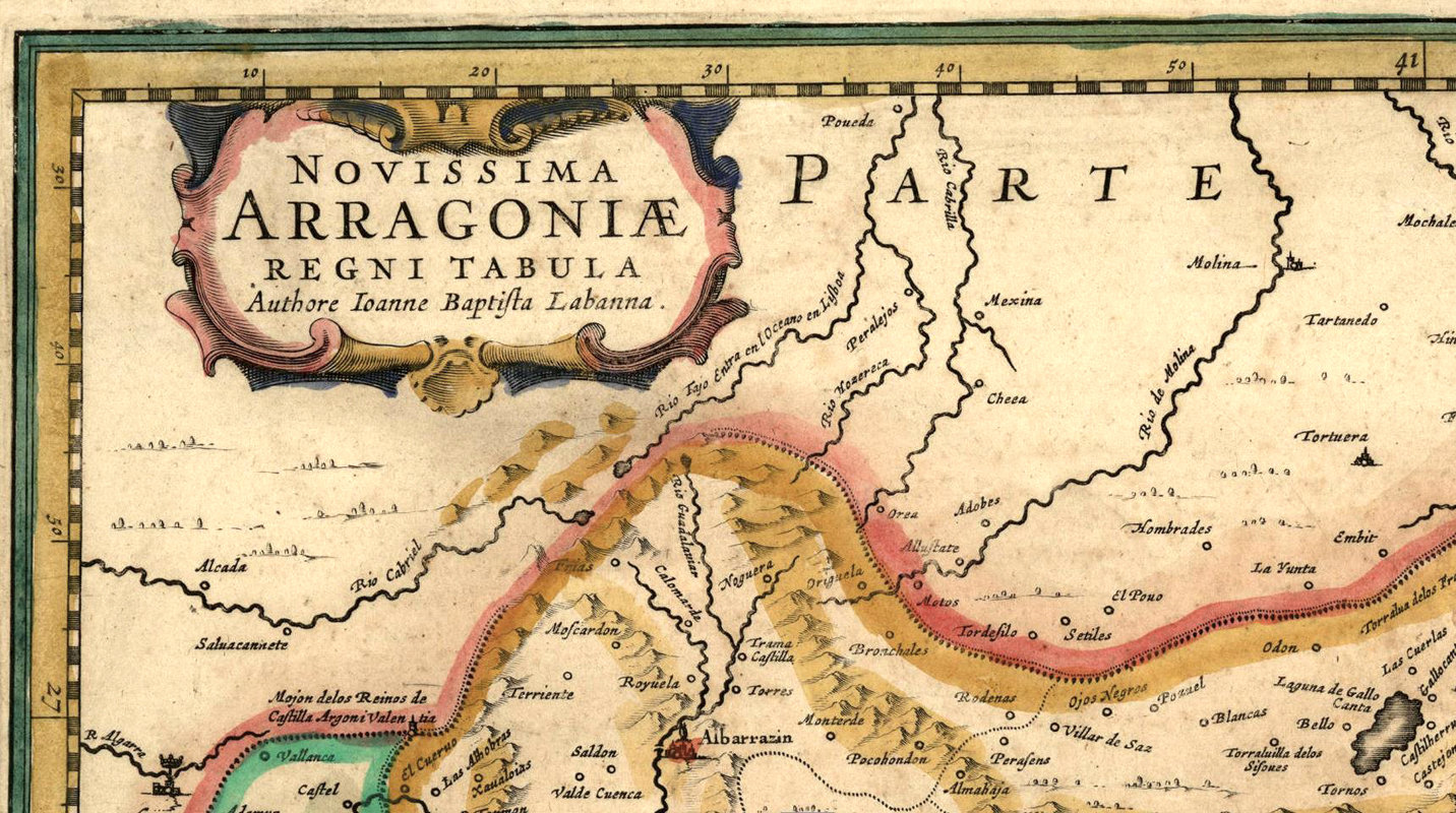 Old Map Of Aragon Aragó Kingdom 1639 Spain on Luulla